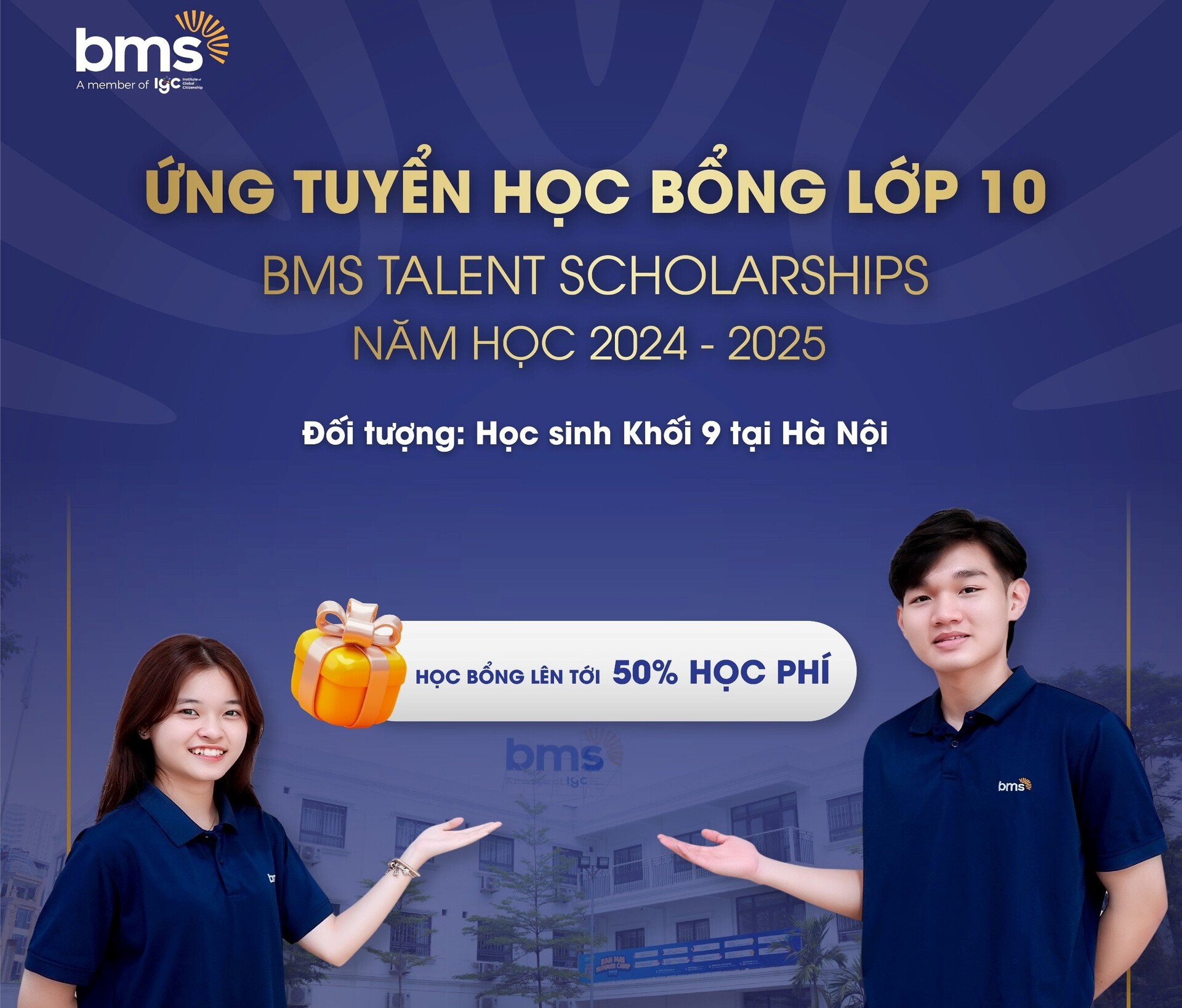 Trường THPT Ban Mai mở đăng ký xét Học bổng Tài năng BMS lớp 10 năm học 2024 - 2025 - Ban Mai School
